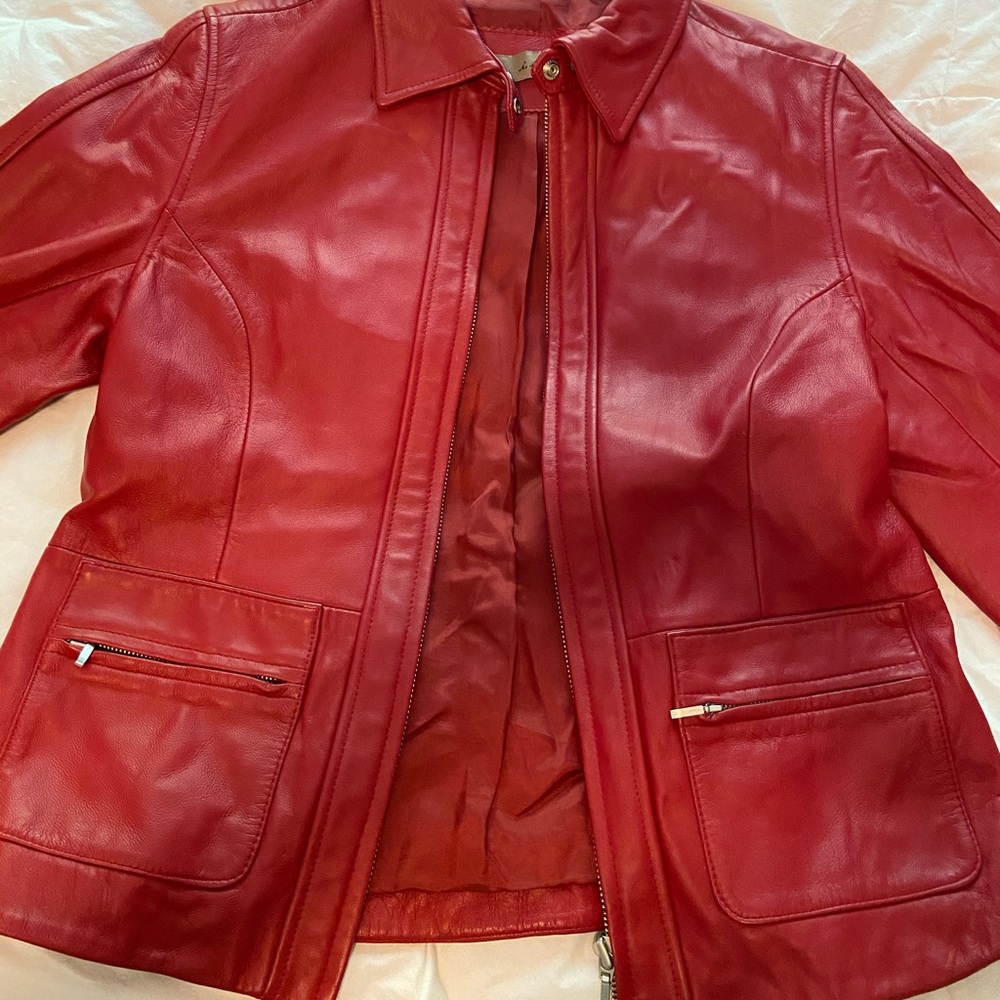 Genuine Red Leather Jacket - Gem